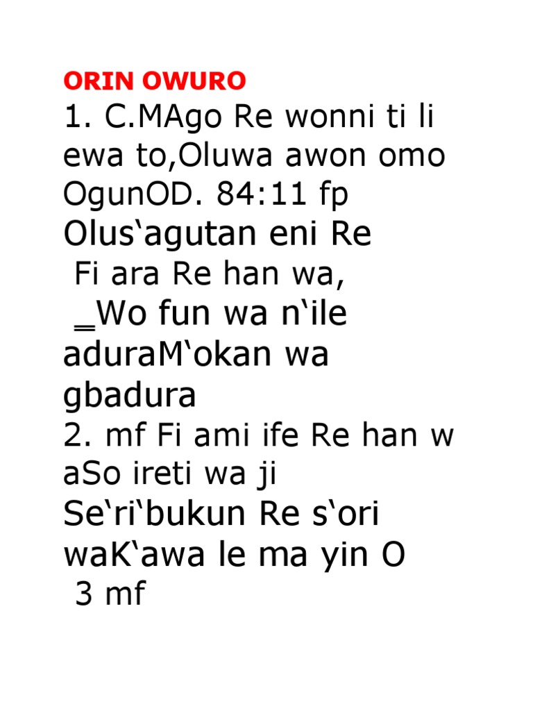 Orin Owuro | PDF