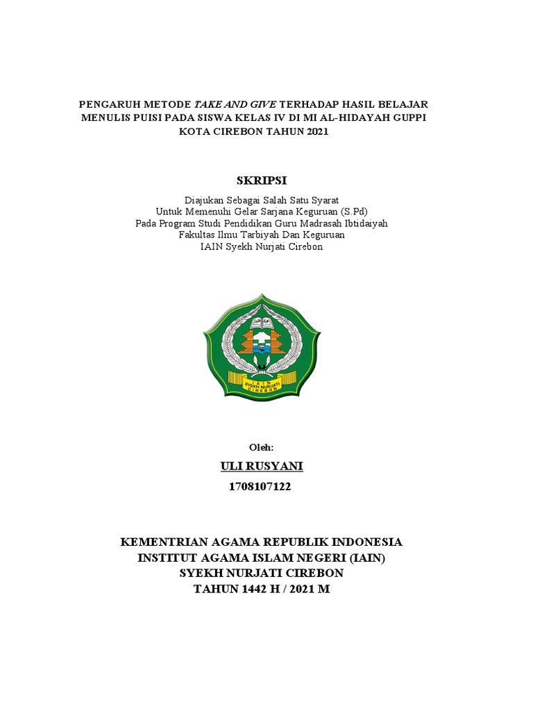 Uli Skripsi | PDF | Karier & Perkembangan