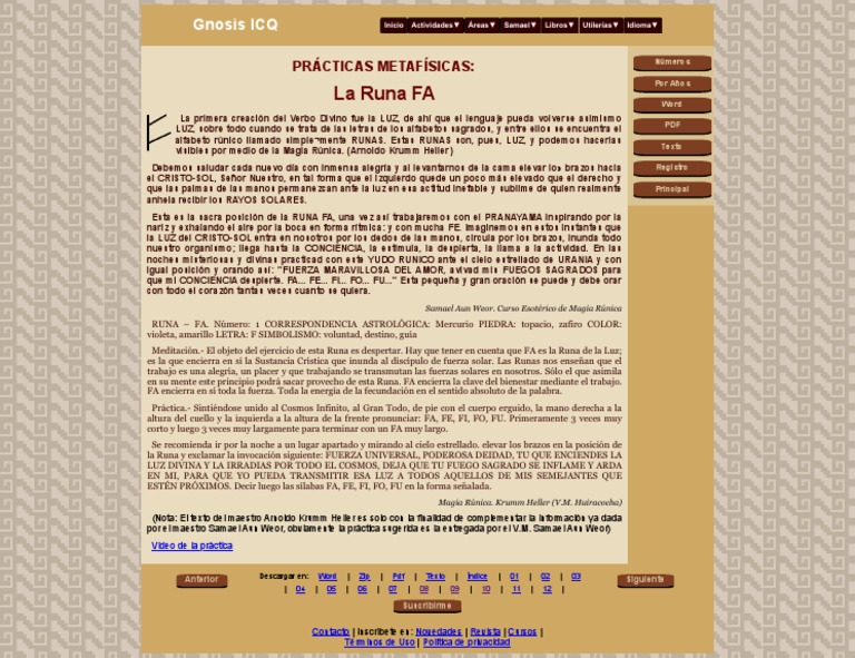 Runa Fa. Revista 19. La Sabiduría Del Ser | PDF | Runas | Oración