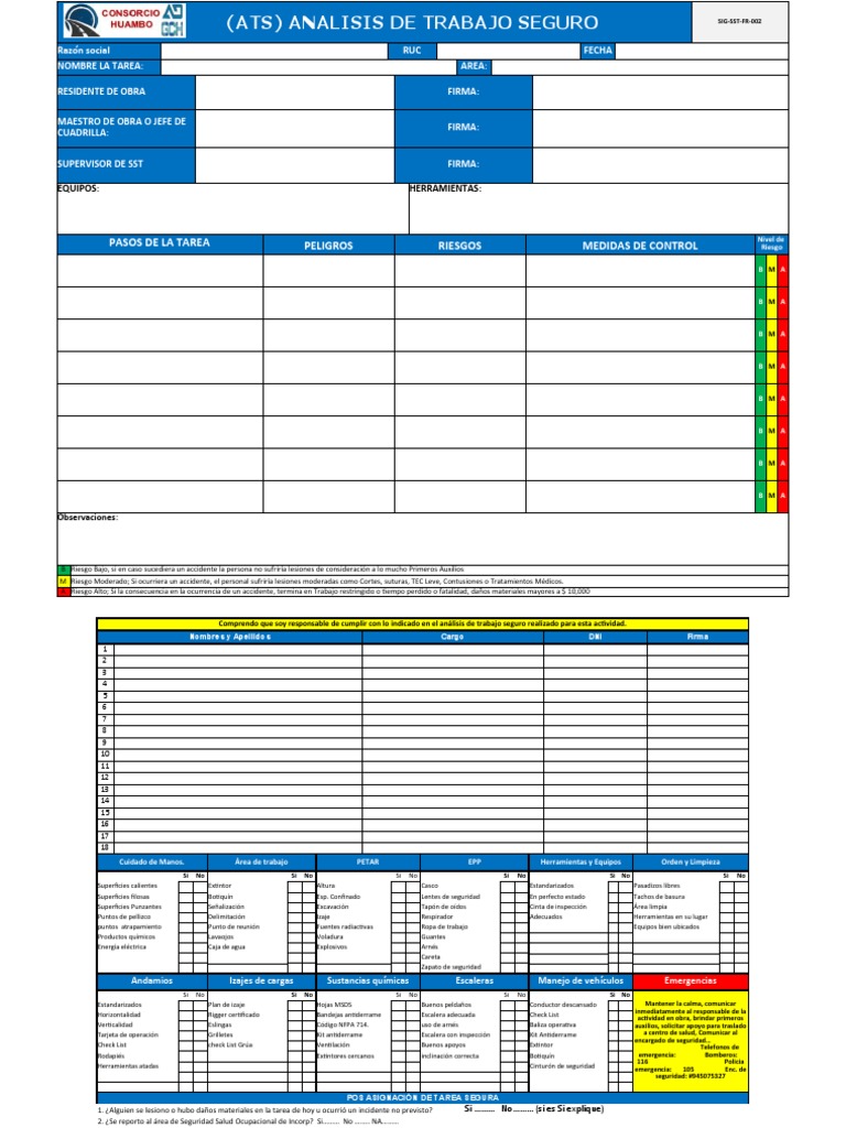 Formatos de SGSST - Ats Modelo | PDF | La seguridad Formatos de SGSST - Ats Modelo | PDF | La seguridad