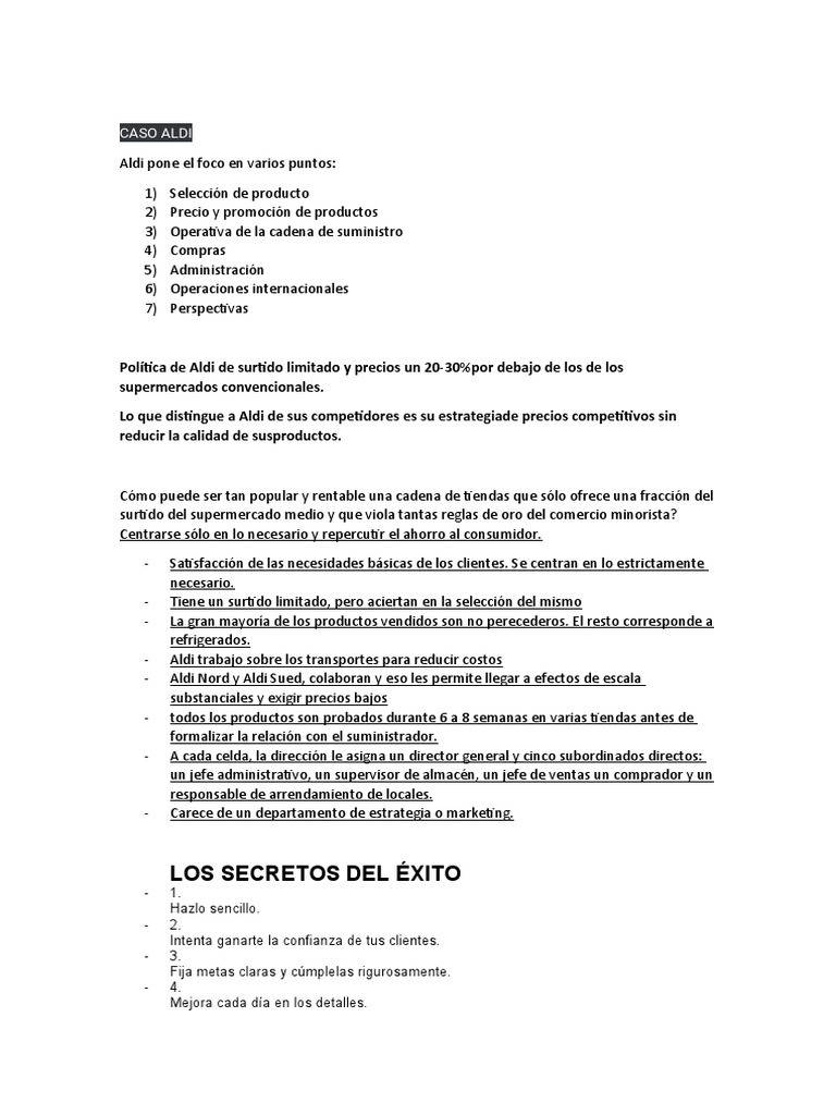 Caso Aldi | PDF | Al por menor | Marketing