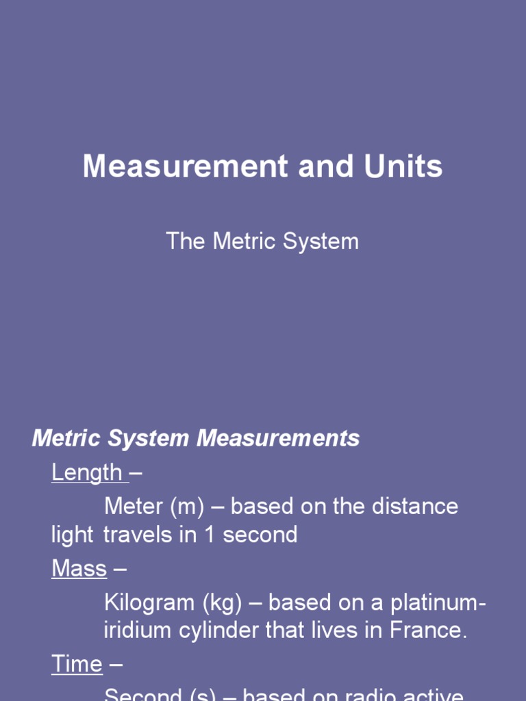 Measurement and Units | PDF