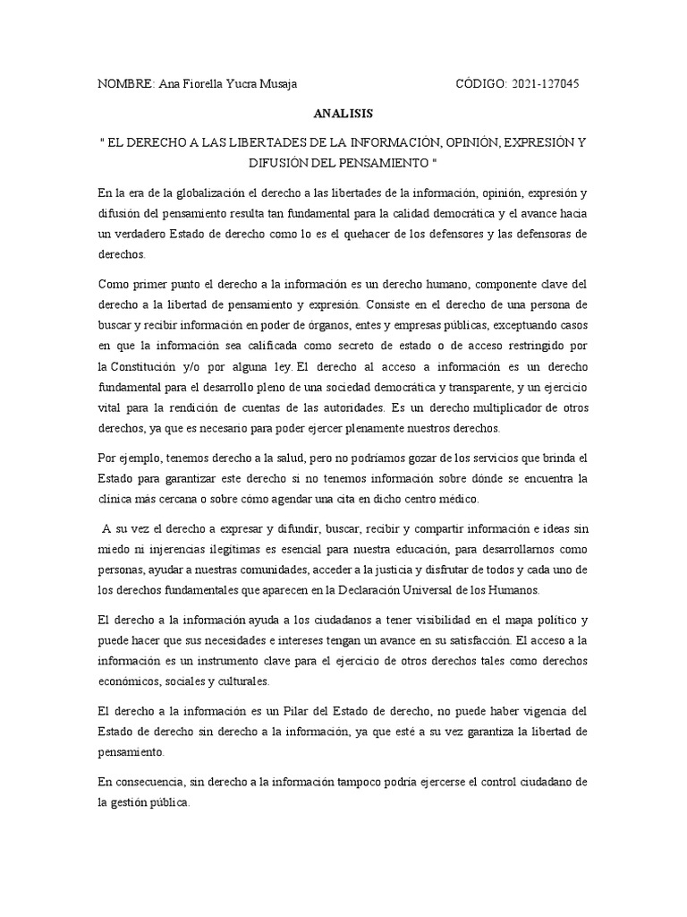Analisis De Lectura 7 Descargar Gratis Pdf Leyes De Libertad De