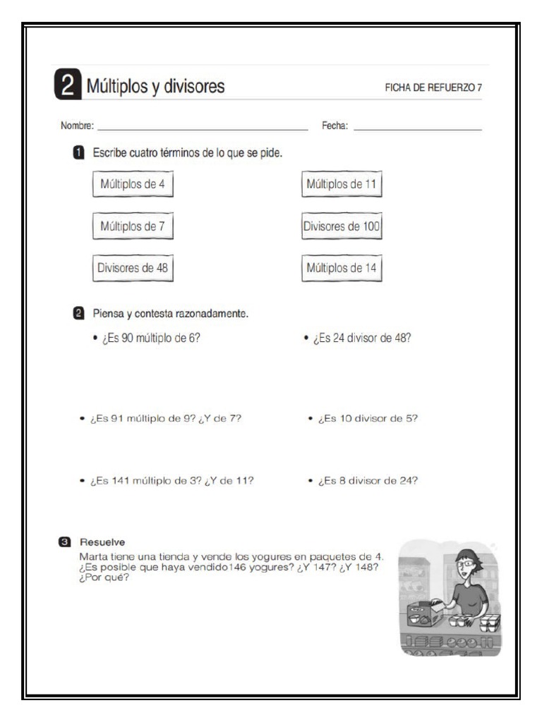 Múltiplos y Divisores 6to. | PDF