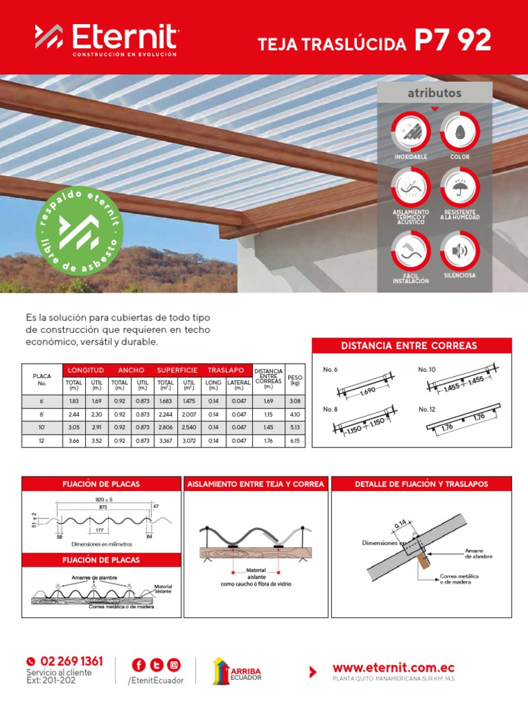 Ficha-Tecnica-Cubierta PVC | PDF