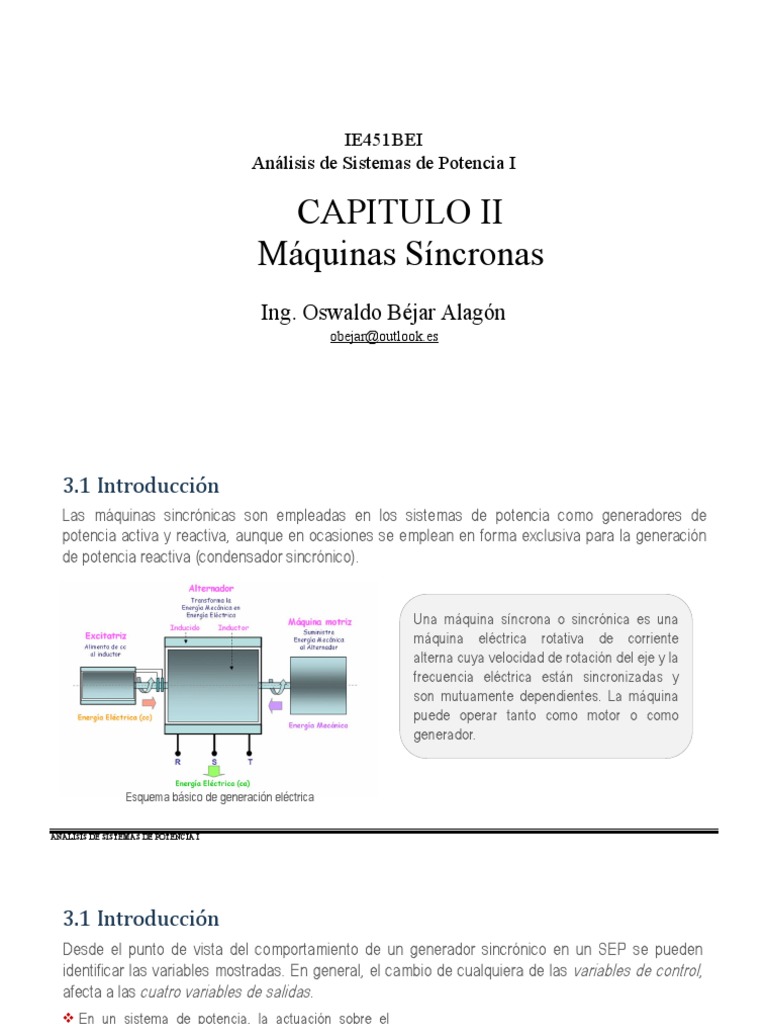 Maquinas Sincronas | PDF | Inductor | Generador eléctrico