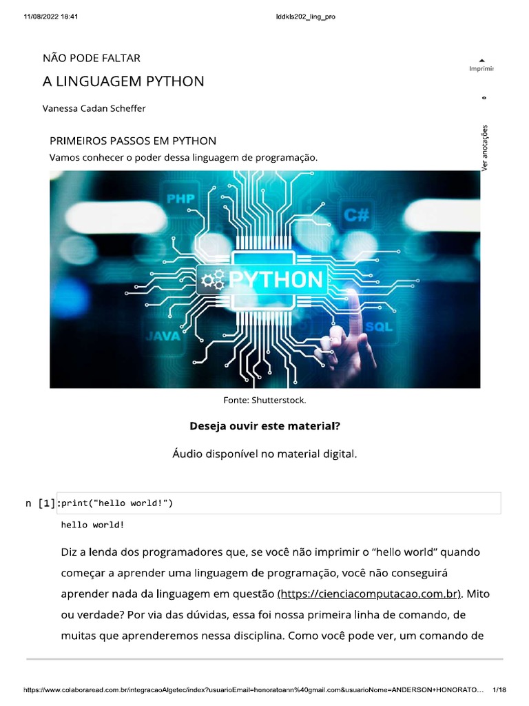 Livro - A Linguagem Phyton | PDF