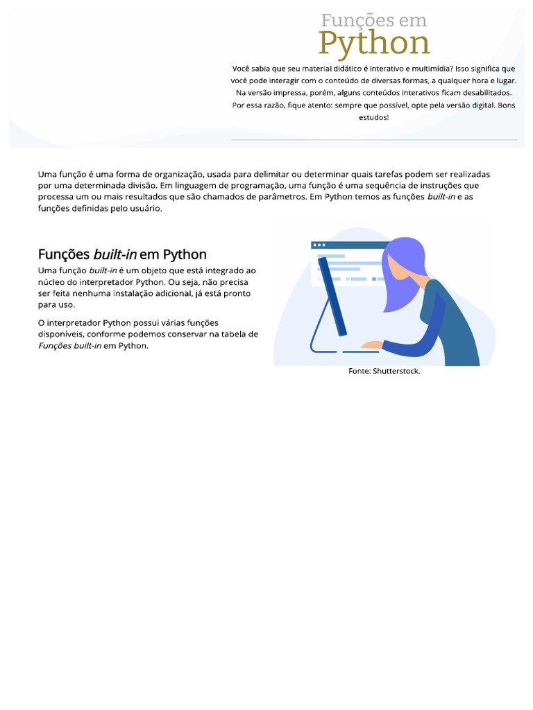 Unidade 1 - Seção 3 - Funções em Python | PDF