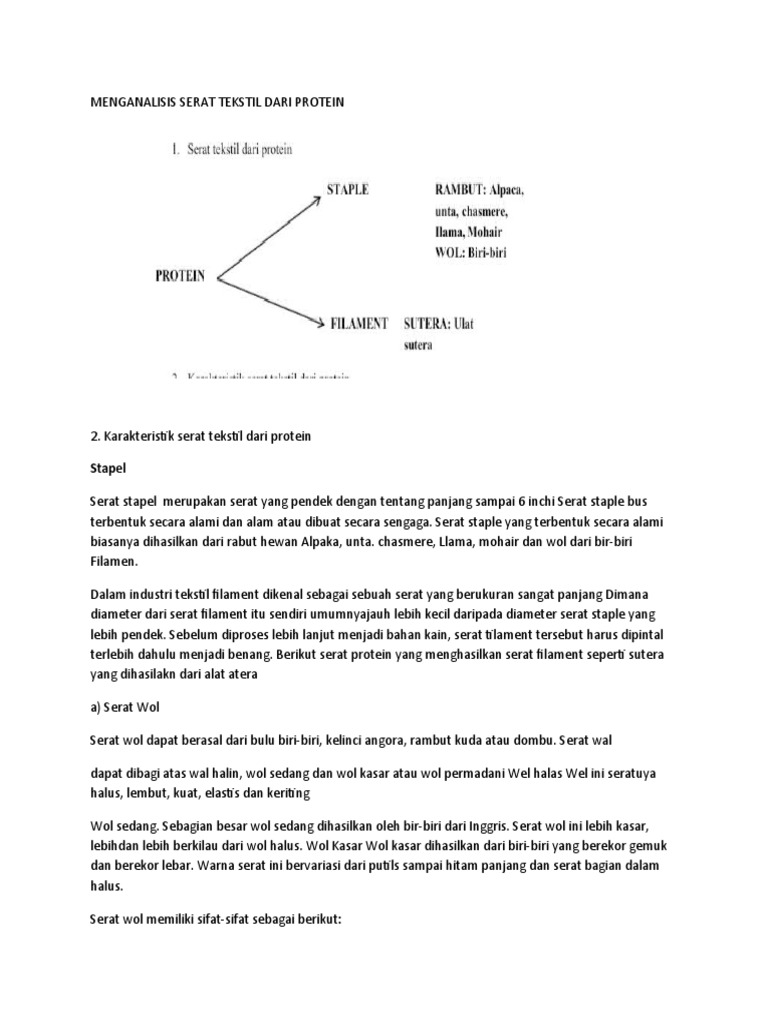 Karakteristik Serat Tekstil Protein | PDF | Griya & Taman | Fiksi Umum