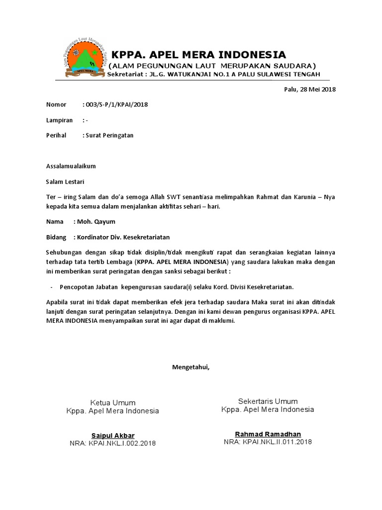 Surat Peringatan | PDF