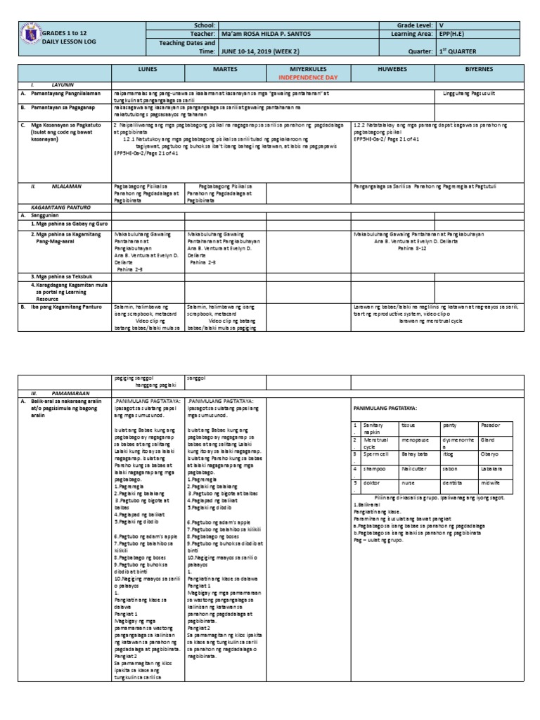 Epp 5 - Q1 - W2 DLL | PDF