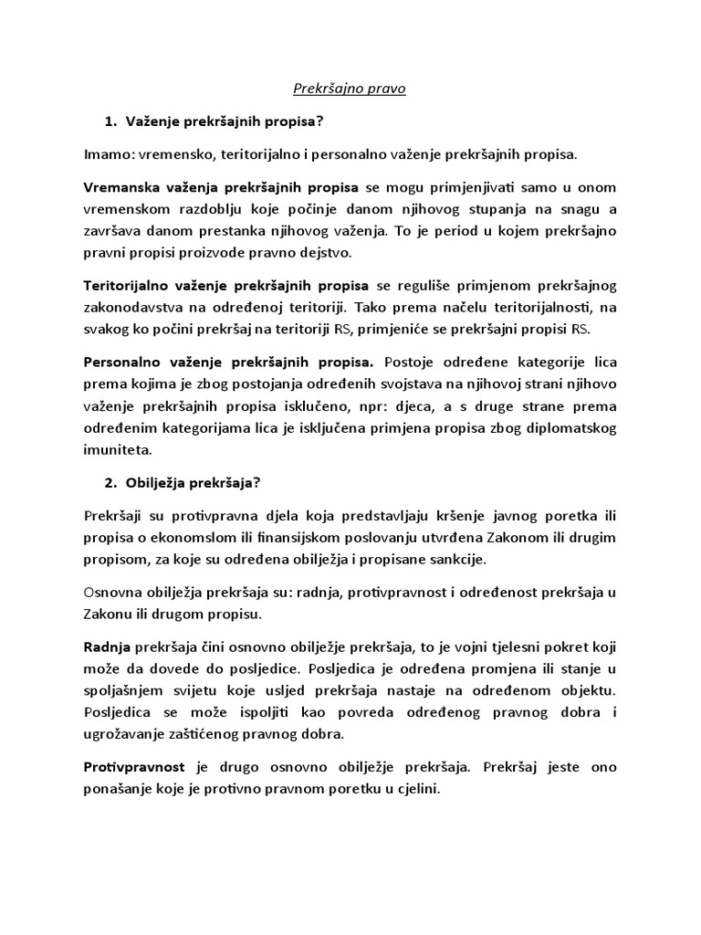 Prekršajno Pravo | PDF