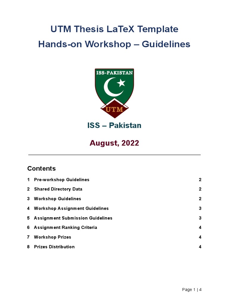 Utm Thesis Latex Template Hands-On Workshop - Guidelines: Iss ...