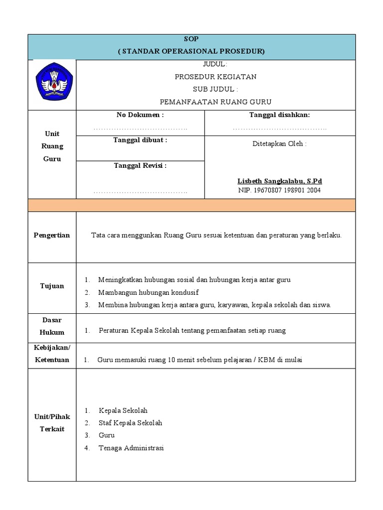 Sop Ruang Guru | PDF