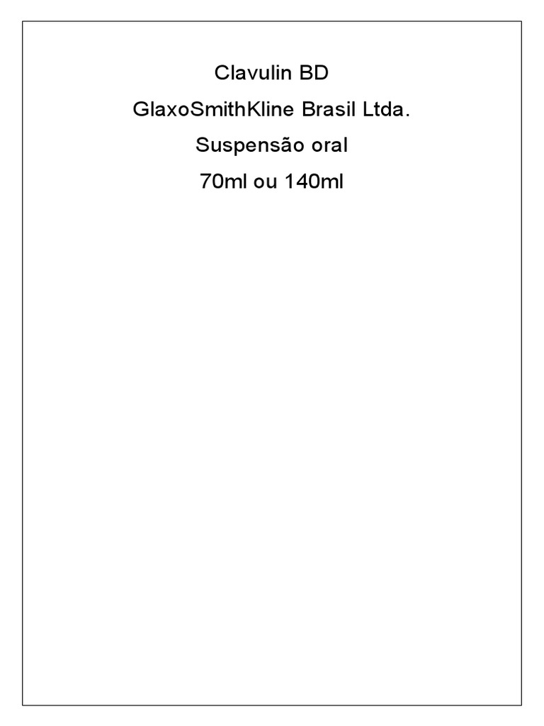 Bula Clavulin BD Paciente | PDF | Penicilina | Gravidez