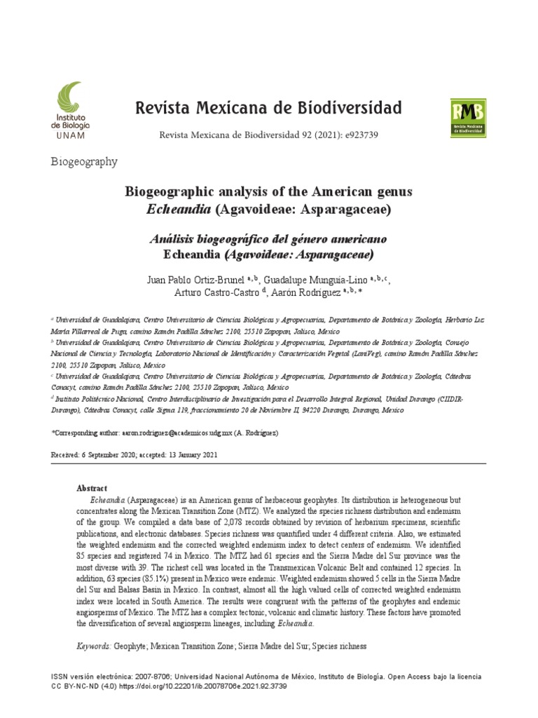 Echeandia (Agavoideae: Asparagaceae) | PDF | Central America | Organisms