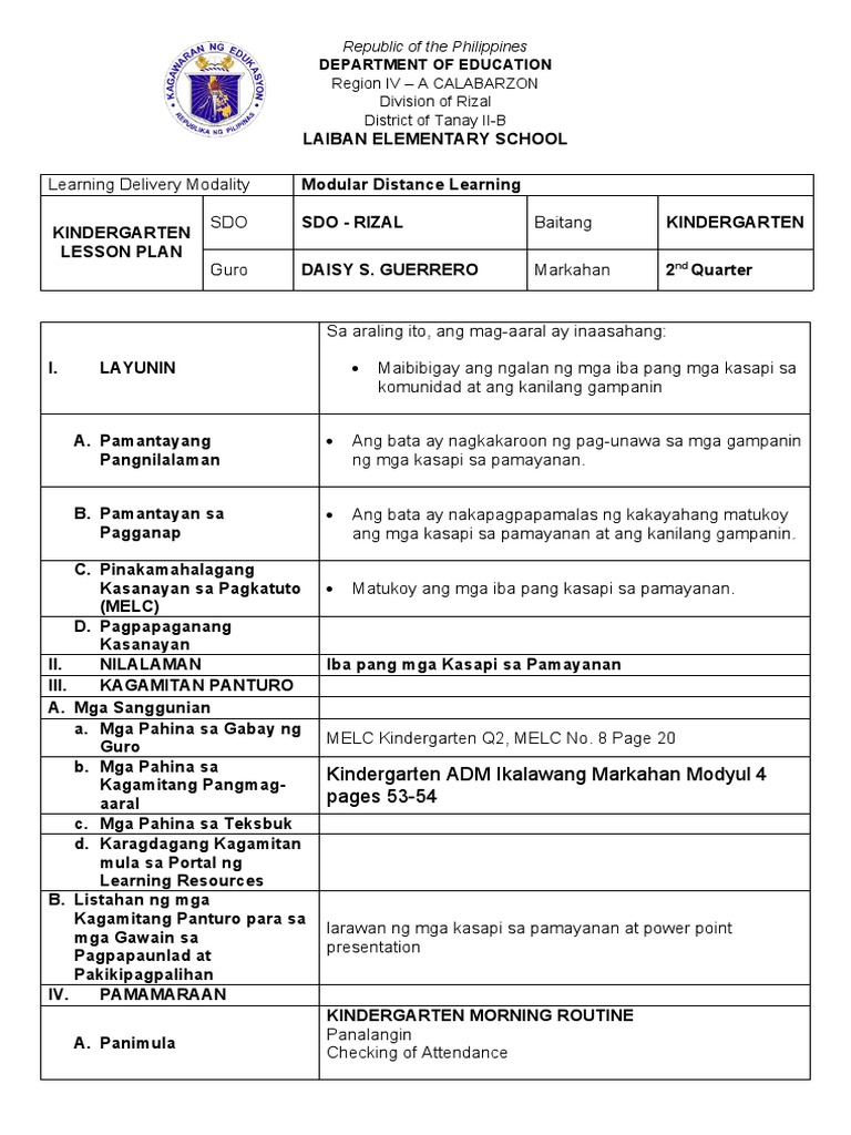 Lesson Plan Cot 1 | PDF Lesson Plan Cot 1 | PDF