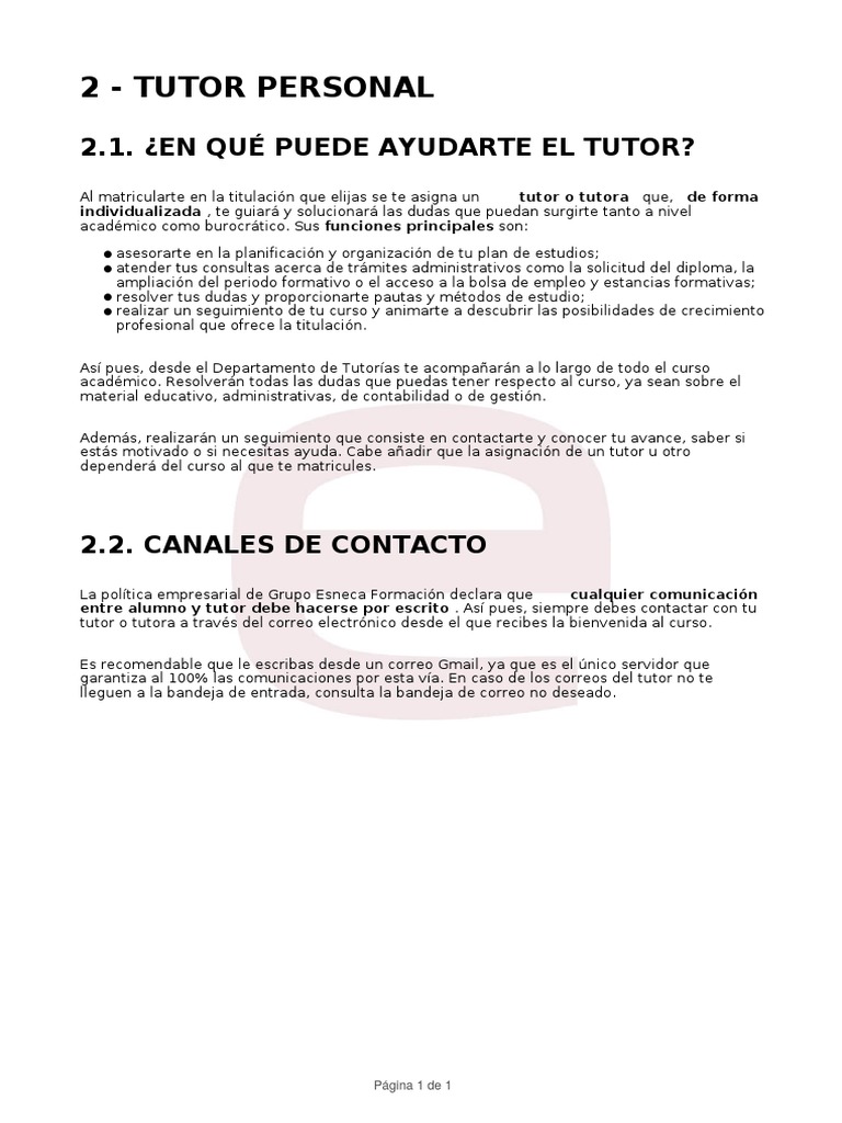 2 Tutor Personal | PDF