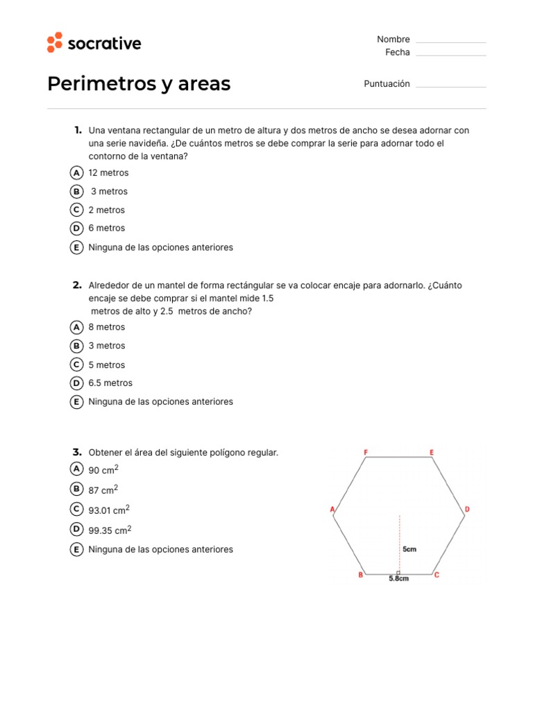 Ejercicios de Área y Perímetro para Primaria | PDF | Métodos y ...