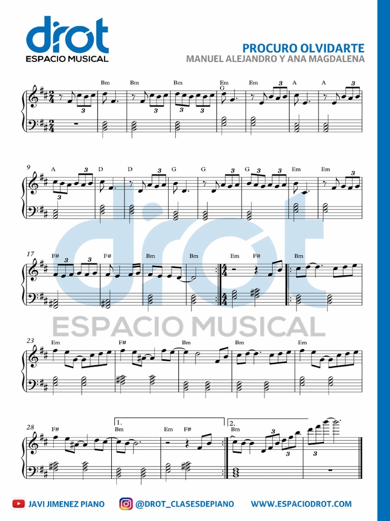 DROT - Procuro Olvidarte - Partitura Completa | PDF