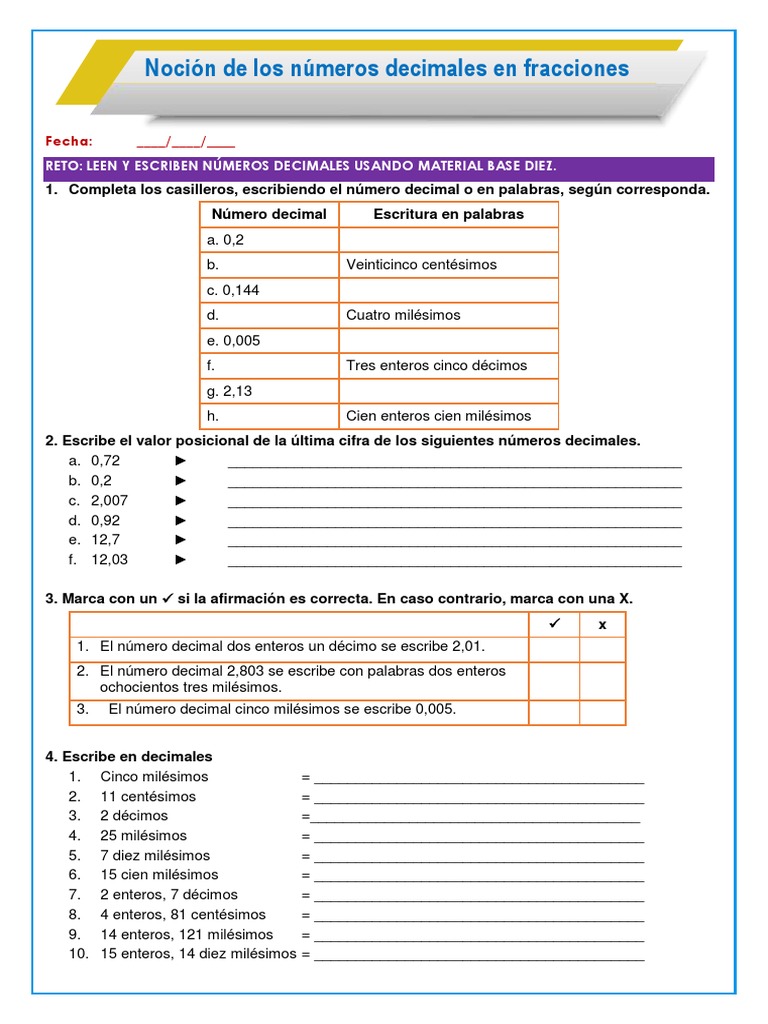 4° Ficha Mat | PDF