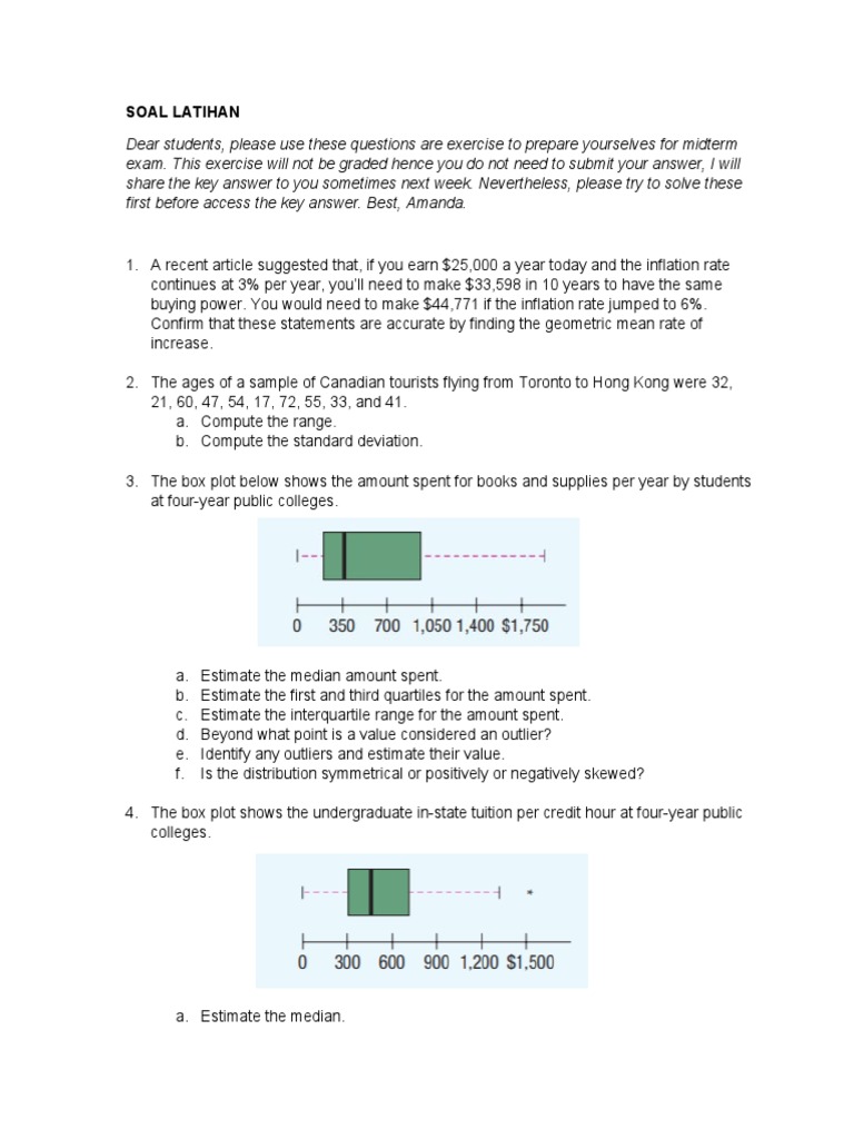 Latihan Uts | PDF | Outlier | Quartile