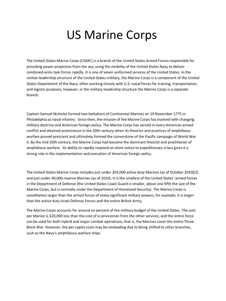 US Marine Corps | PDF