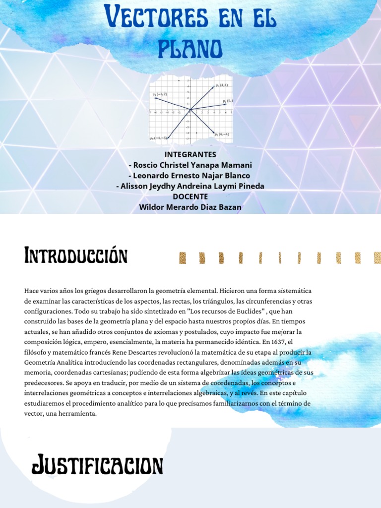 Vectores en el plano: conceptos básicos y operaciones | PDF | Vector Euclidiano | Espacio vectorial