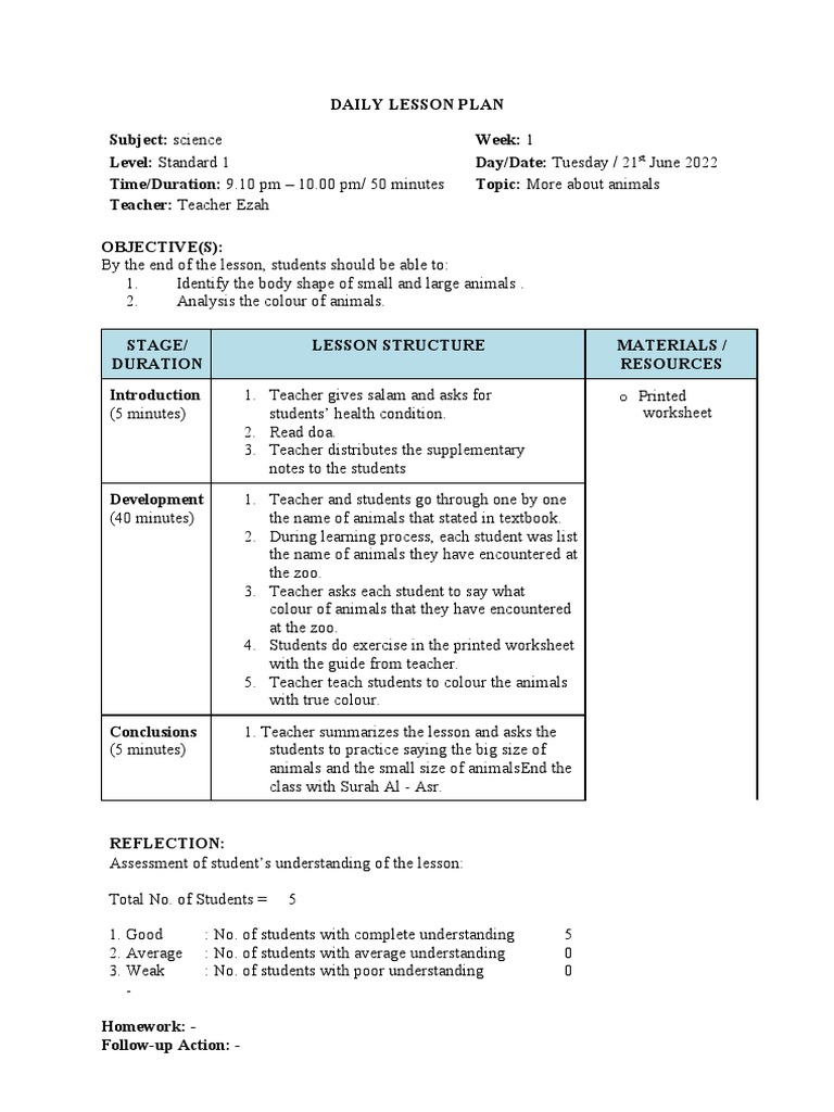 Daily Lesson Plan 2022 | PDF | Lesson Plan | Teachers