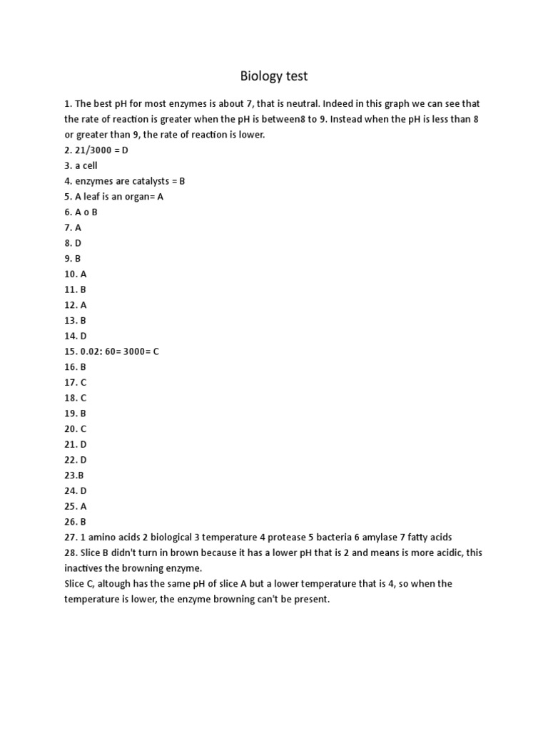 Biology Test | PDF