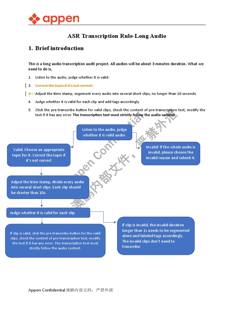 Ake ASR Transcription Rule (En) - Long Audio | PDF | Word | English Language