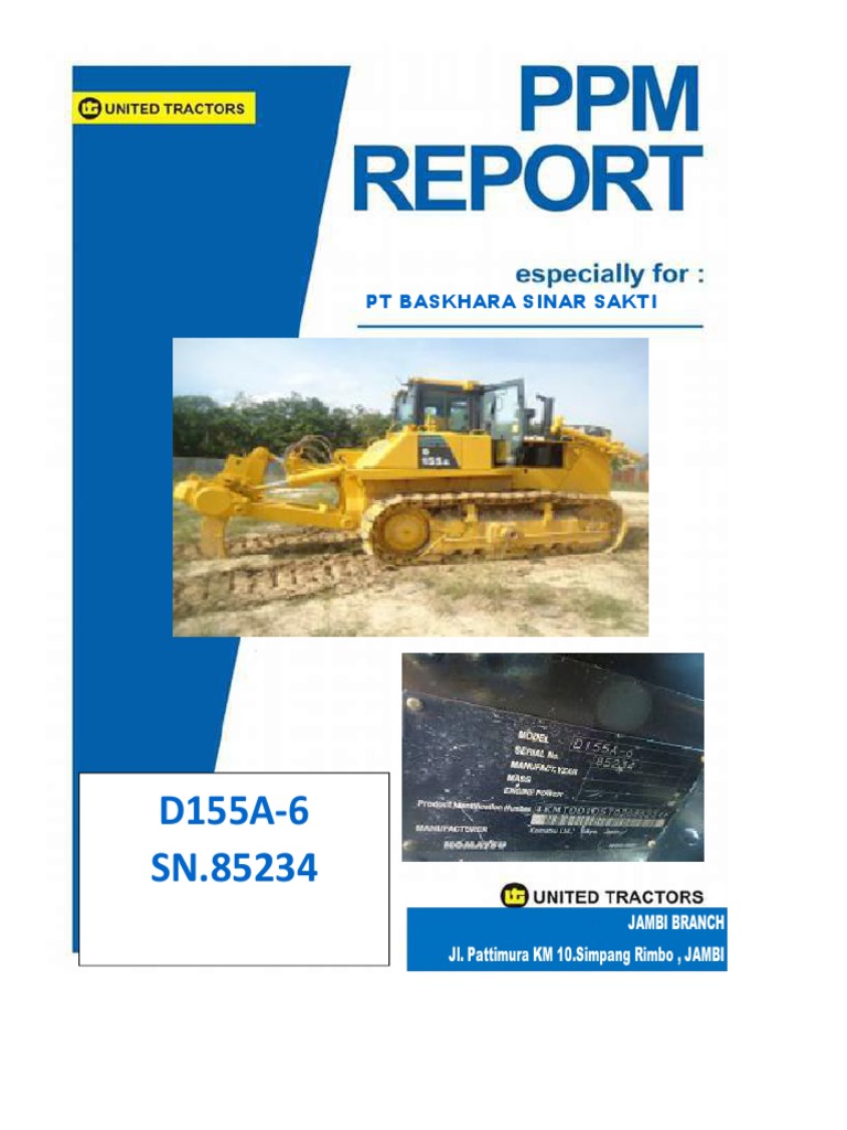 Reporting PPM D155A-6 Baskhara Sinar Sakti | PDF | Tractor | Mechanical Engineering