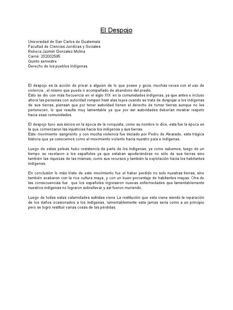 El Despojo | PDF