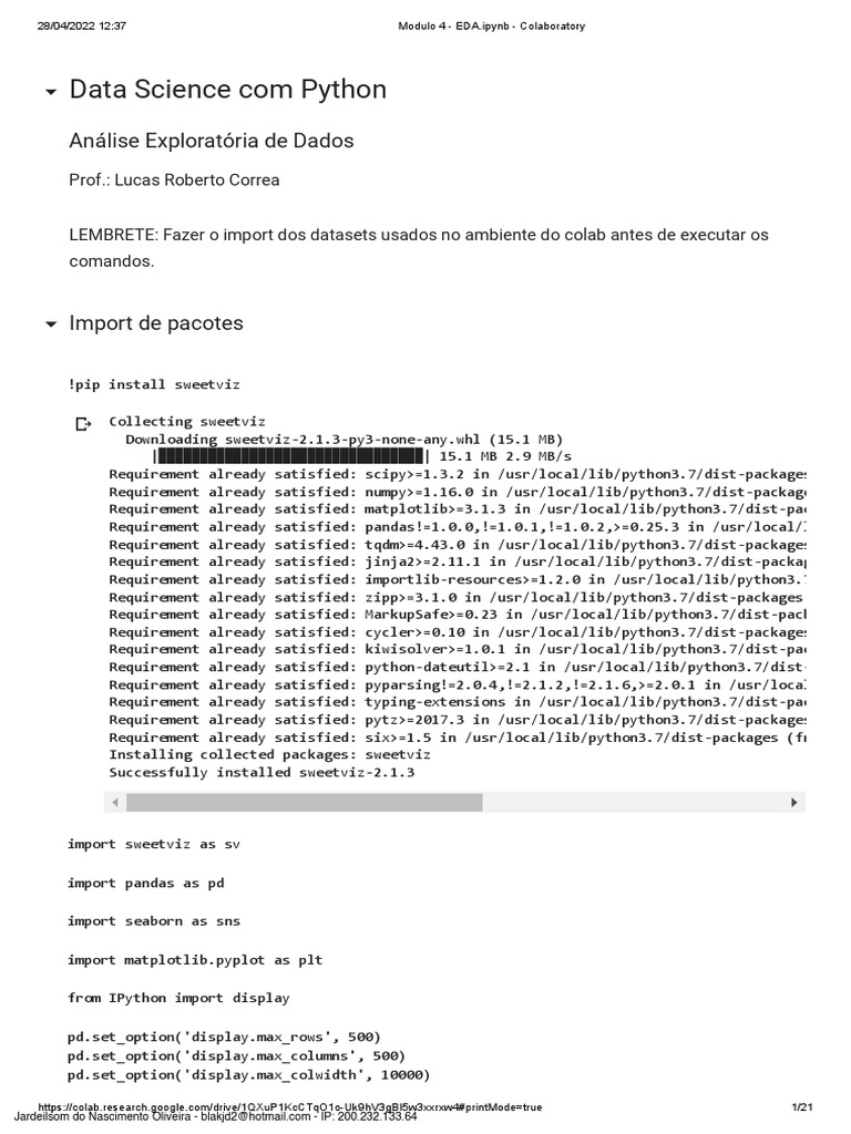 Modulo 4 - EDA.ipynb - Colaboratory | PDF | Data Processing | Computer Science