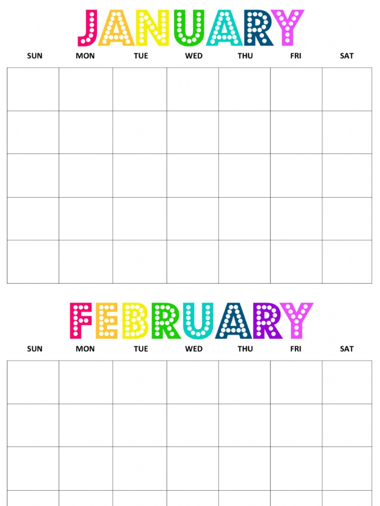 Blank Rainbow Calendar PDF | PDF