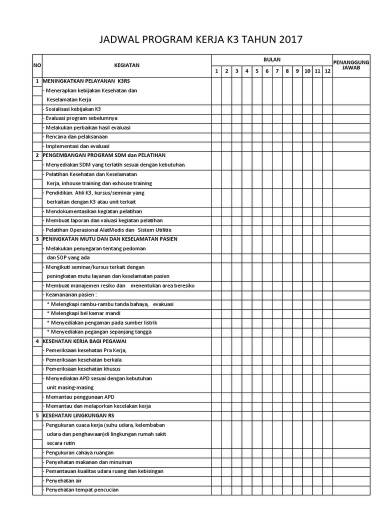 Jadwal Program K3 | PDF