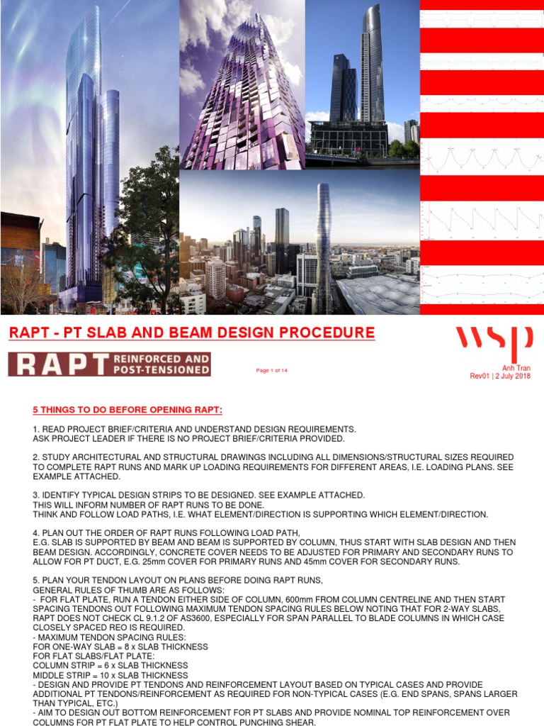 RAPT - PT Slab and Beam Design Procedure Rev01 | PDF | Beam (Structure) | Bending