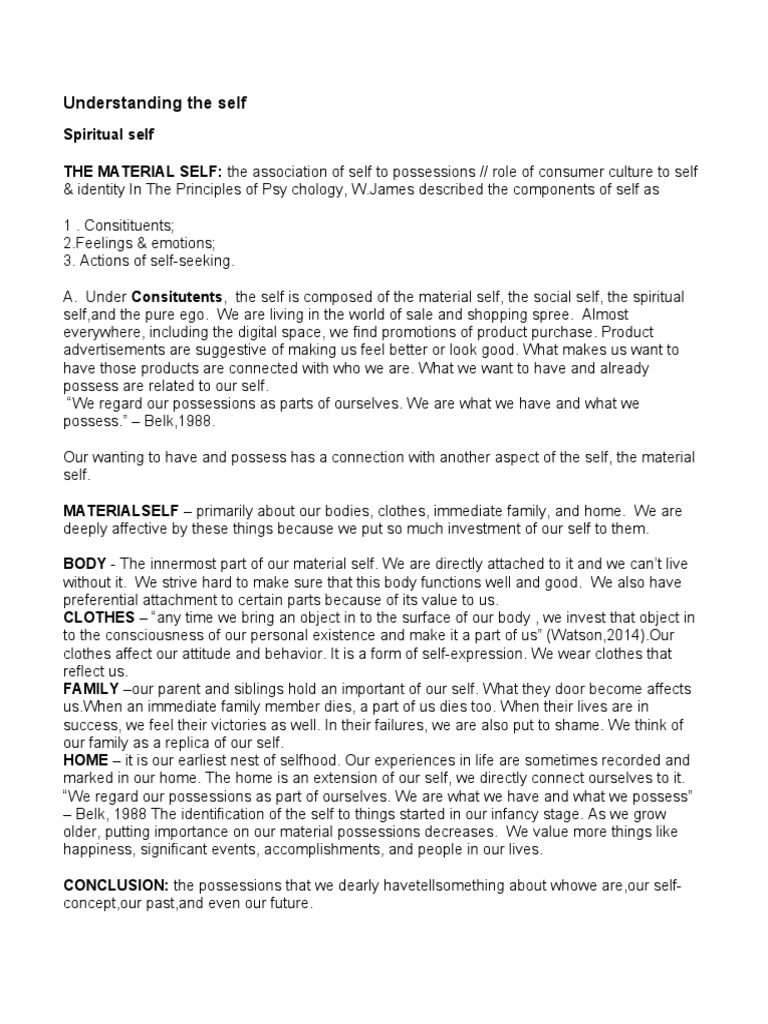 UTS Understanding The Self | PDF | Self | Religious Belief And Doctrine