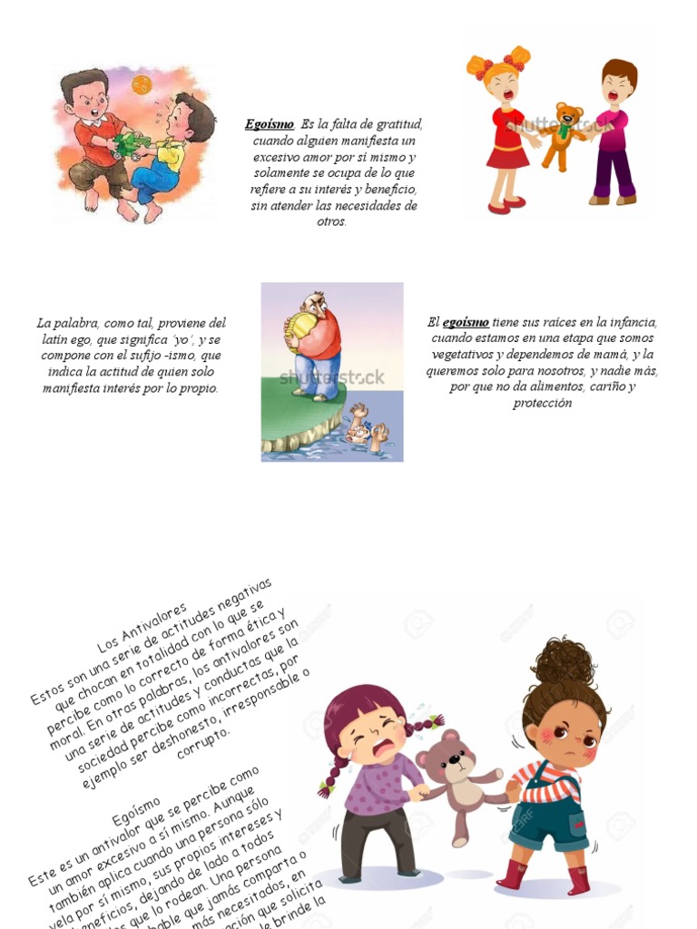antivalor egoismo | PDF | Instituciones sociales | Las emociones