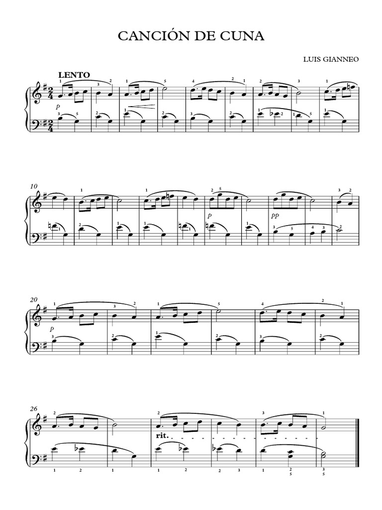 Canción de Cuna-Gianneo | PDF