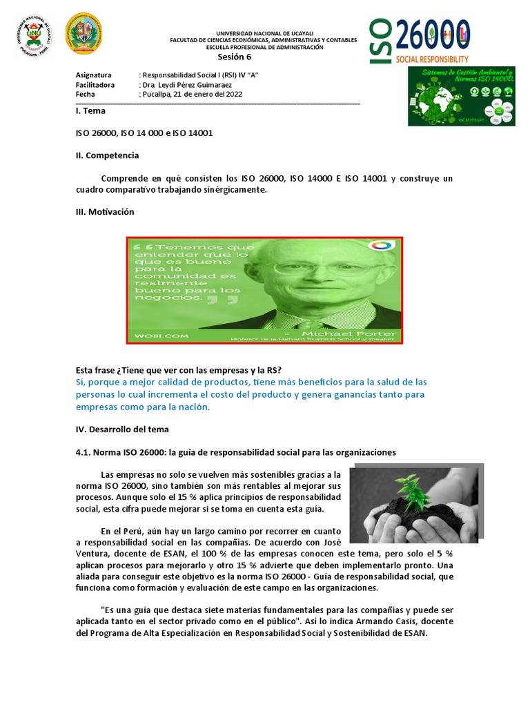 ISO 26000 y 14000: Guía de Sostenibilidad | PDF | Business | Economias