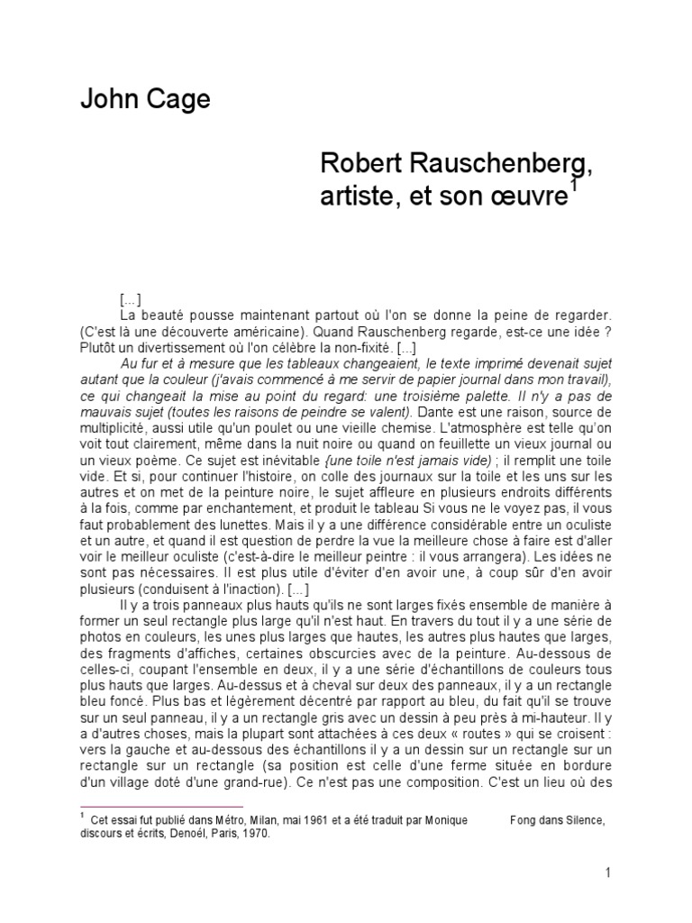 3.rauschenberg Par Cage | PDF | Peintures