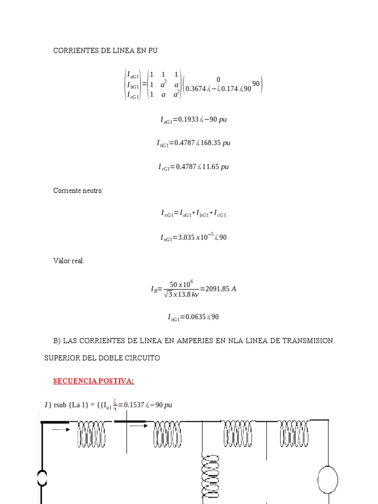 Corrientes de Linea en Pu | PDF | Ingenieria Eléctrica | Electricidad