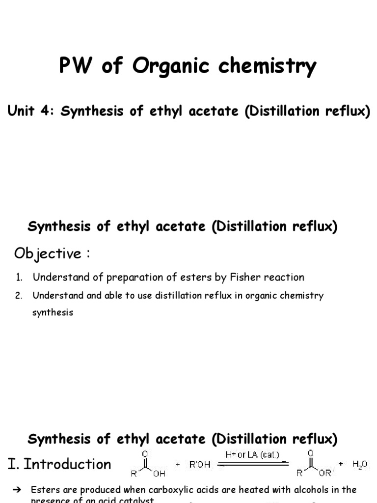 Synthesis of ethyl acetate | PDF | Ethanol | Organic Chemistry