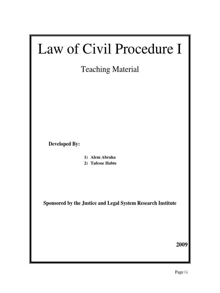 Civil Procedure - I | PDF | Crime & Violence | Crime Thriller