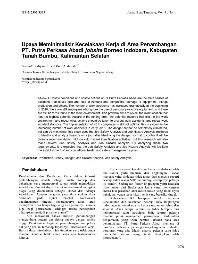 Jurnal Kalimantan | PDF | Hazards | Labor Relations