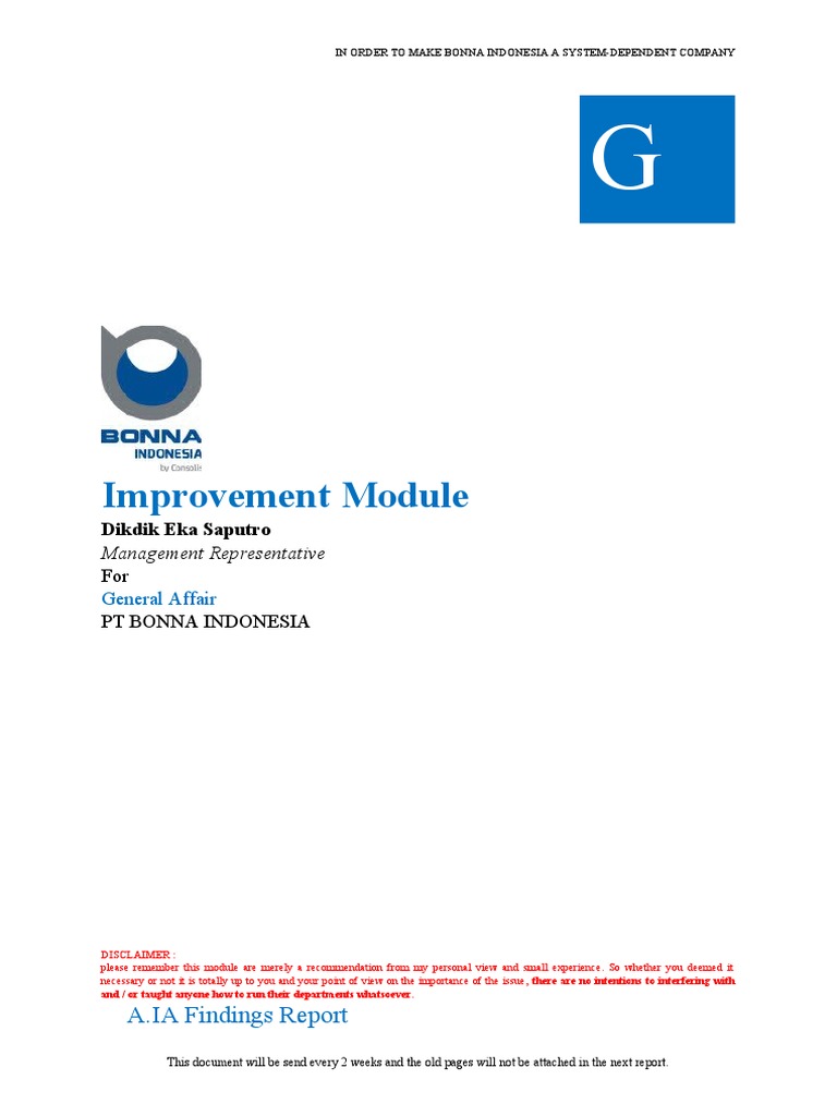 Improvement Module: A.IA Findings Report | PDF