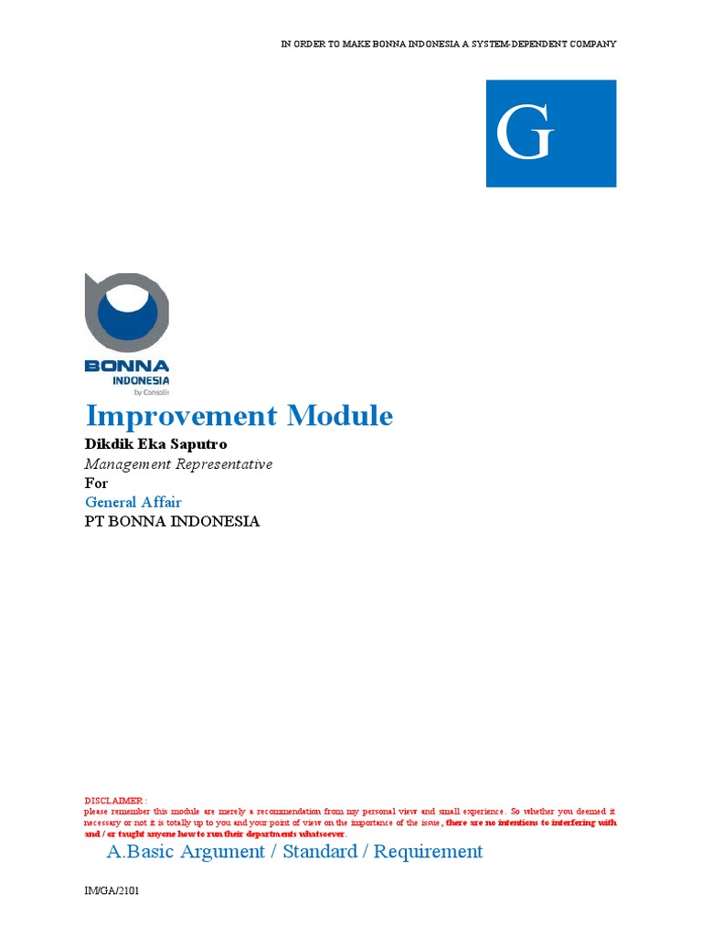 Establishing GA Division at Bonna Indonesia | PDF | Quality Management ...