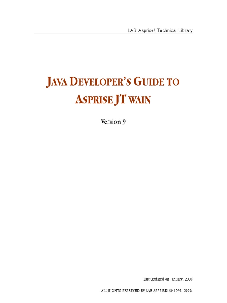 AspriseJTwain DevGuide | PDF | Java (Programming Language) | Library (Computing)