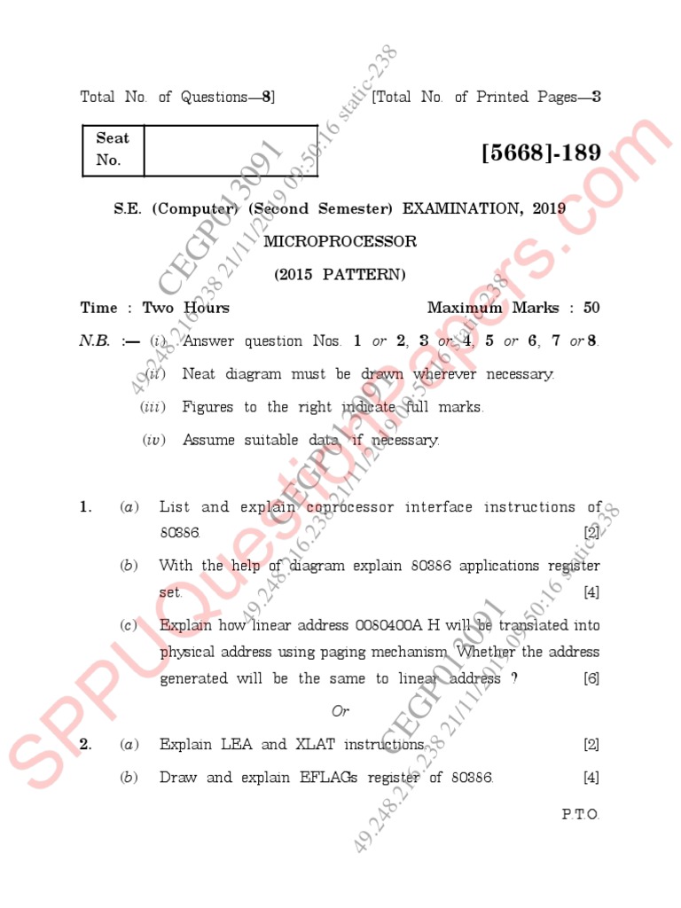 Be Computer-Engineering Semester-4 2019 November Microprocessor-Mp-Pattern-2015 | PDF | Computer ...